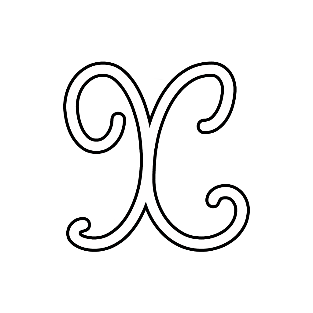 Letters And Numbers Cursive Uppercase Letter X