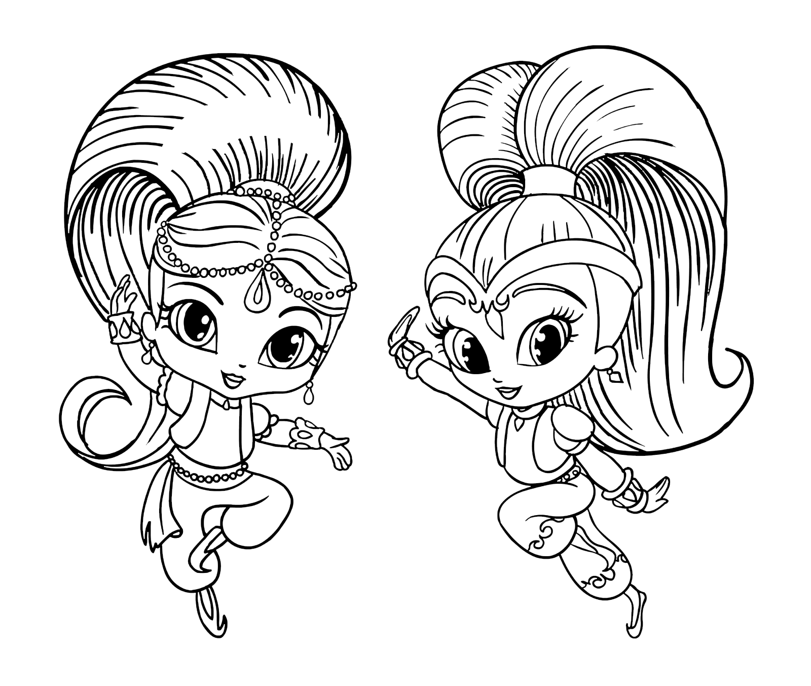 12 Shimmer And Shine Coloring Pages Pdf
